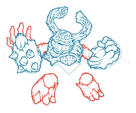 How To Draw Tree Rex Skylanders Giants Drawing Step By Step By Kingtutorial Dragoart