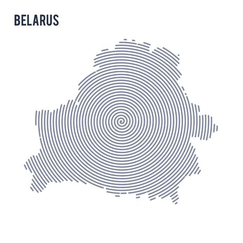 Vector Abstract Hatched Map Of Belarus With Spiral Lines Isolated On A