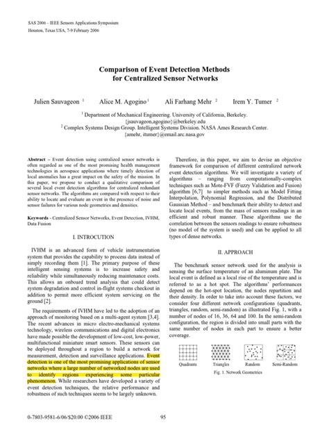 Pdf 2006 Sauvageon Comparison Of Event Detection Methods For