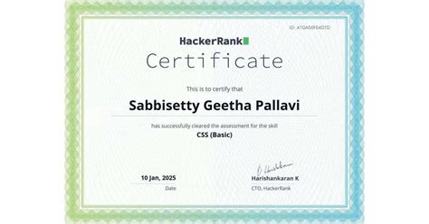 Hackerrank Skill Certificate Geetha Pallavi Sabbisetty