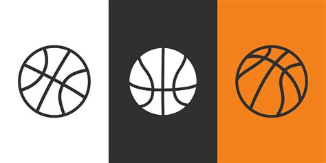 농구 플랫 아이콘 흰색 검은 색 및 주황색 배경의 농구 공 벡터 일러스트레이션 Championship에 대한 스톡 벡터 아트 및 기타 이미지 Championship