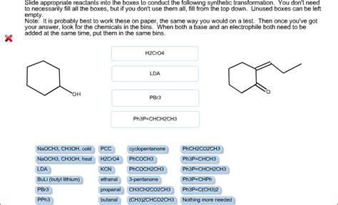 Solved Can Someone Please Help Witht The Correct Reactants Chegg Com