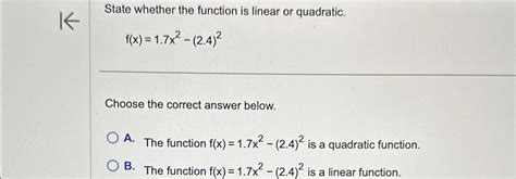 solved state whether the function is linear or