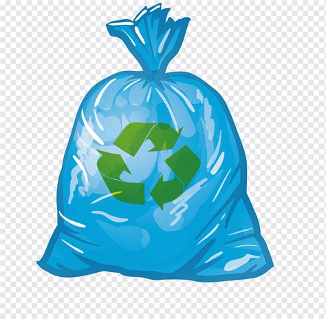 파란색 쓰레기 봉투 그림 비닐 봉투 쓰레기통 가방 재활용 종이 재활용 가방 절약 재활용 환경 Png Pngwing
