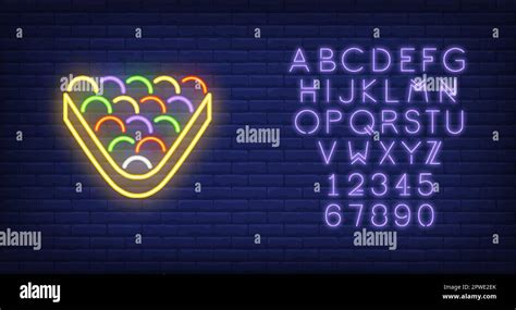 Pool Balls In Rack Neon Sign Stock Vector Image And Art Alamy