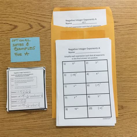 Interactive Ideas And Inspiration Negative Integer Exponents Stations