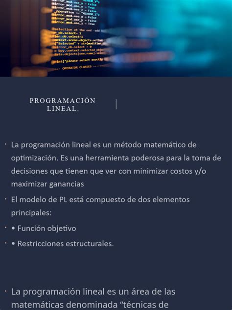Programación Lineal Pdf Programación Lineal Optimización Matemática