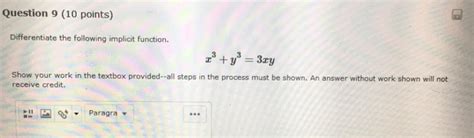 Solved Differentiate The Following Implicit Function X3