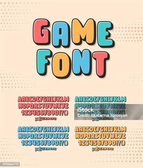 게임 레트로 글꼴 굵고 재미있는 알파벳 다채로운 어린이 문자와 숫자 0명에 대한 스톡 벡터 아트 및 기타 이미지 0명 개체 그룹 공부 Istock