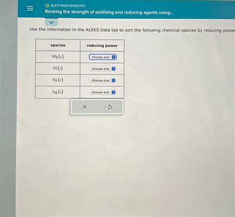 Solved Use The Information In The Aleks Data Tab To Sort The