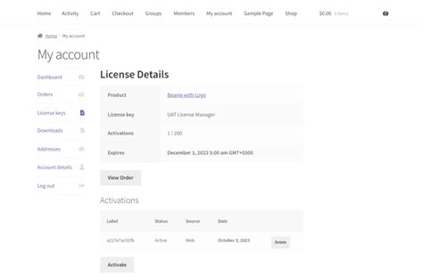 Plugin Settings WooCommerce License Manager For WooCommerce