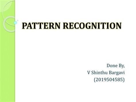 Pattern Recognition Pptx