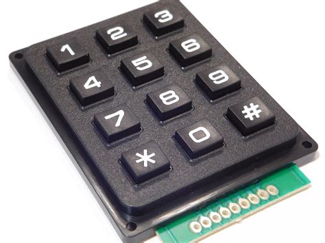 3×4 Matrix Keypad Hard Keys Black Canaduino