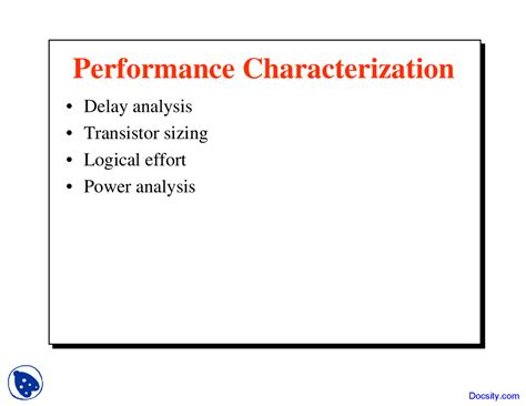 Performance Characterization Cmos Design Methodologies Lecture Slides Docsity