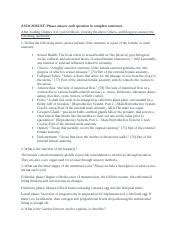 GSS Anatomy And Physiology Sexual Health Assignment Docx ASSIGNMENT Please Answer Each