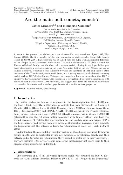 Pdf Are The Main Belt Comets Comets