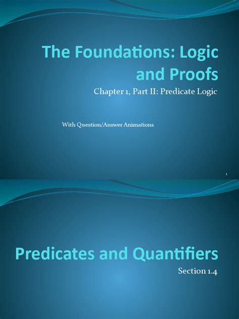 2chapter1 P2 Predicate Logic Pdf Proposition First Order Logic