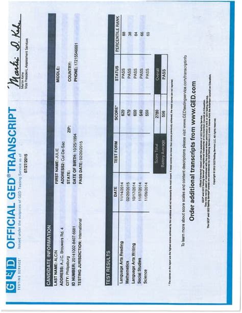 Ged Transcript Pdf