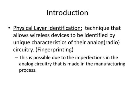 Ppt On Physical Layer Identiﬁcation Of Wireless Devices Powerpoint Presentation Id2446799