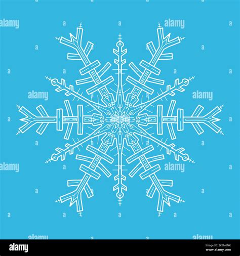 Snowflake Sketch Vector On Light Blue Stock Vector Image And Art Alamy
