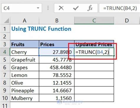 Excel 2 Decimal Places Without Rounding 4 Efficient Ways ExcelDemy