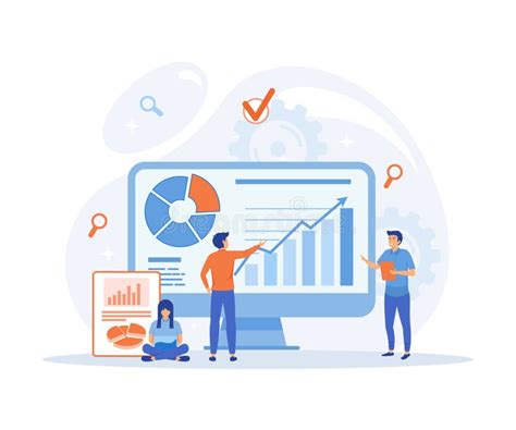 data analysis homepage or header decorated people character for website