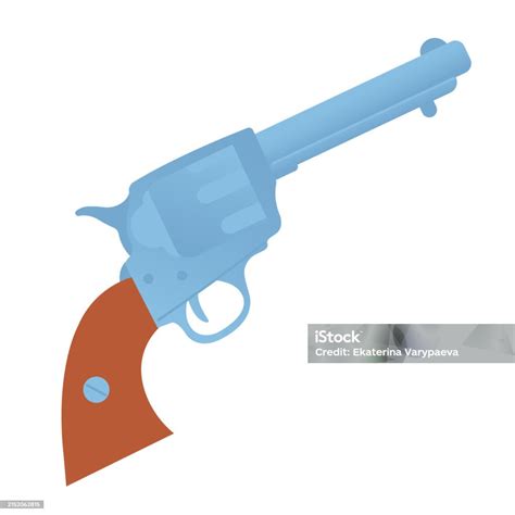 빈티지 복고풍 서부 와일드 웨스트 핸드 건 리볼버 카우보이 미적 개념 와일드 웨스트 컨트리 스타일 흰색 배경에 고립된 평면 벡터