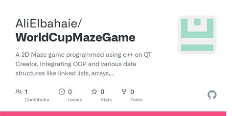 Github Alielbahaie Worldcupmazegame A D Maze Game Programmed Using C On Qt Creator