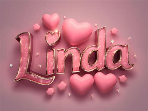 Linda Name Logo Design Background Linda Name Typography Beautiful Art Vector Format Premium Ai