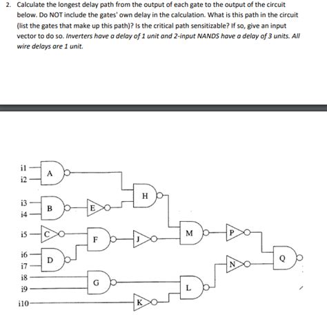 Solved 2 Calculate The Longest Delay Path From The Output