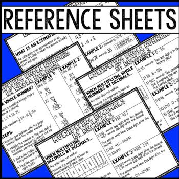 Multiplying Decimals Posters Reference Sheets Anchor Charts TPT