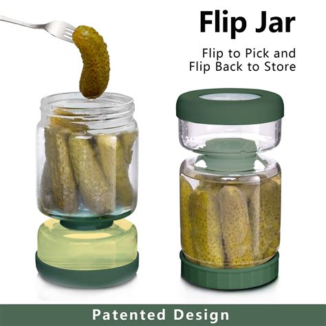 Whiterhino Glass Pickle Jar With Strainer Hourglass 1000ml Flip Olive
