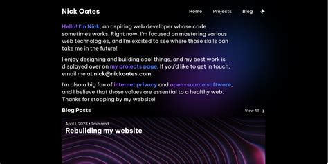 GitHub N1ckoates Blog My Personal Website And Blog Built With
