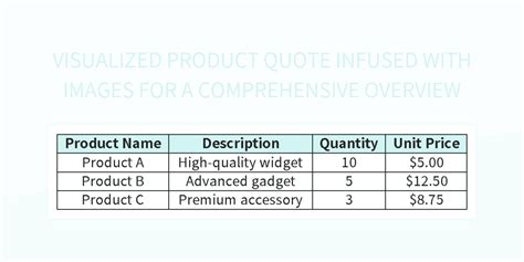 Free Product Quotes Templates For Google Sheets And Microsoft Excel Slidesdocs