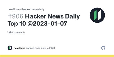 Hacker News Daily Top Issue Headllines Hackernews Daily GitHub