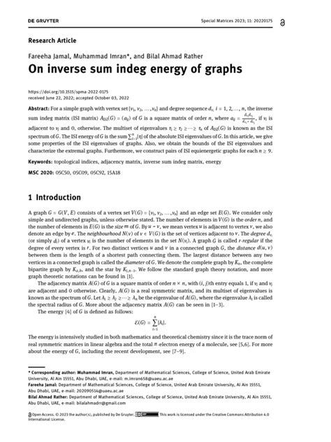 on inverse sum indeg energy of graphs pdf eigenvalues and