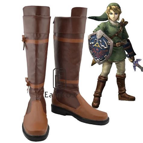 Anime The Legend Of Zelda Link Brown Shoes Cosplay Halloween Party Boots Custom Made In Shoes