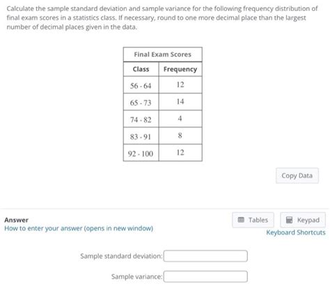 solved calculate the sample standard deviation and sample