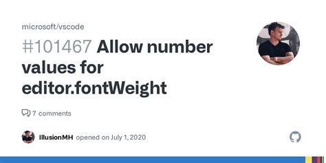 Allow Number Values For Editor FontWeight Issue Microsoft Vscode GitHub