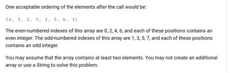 solved write a method named evenodd that accepts an array of