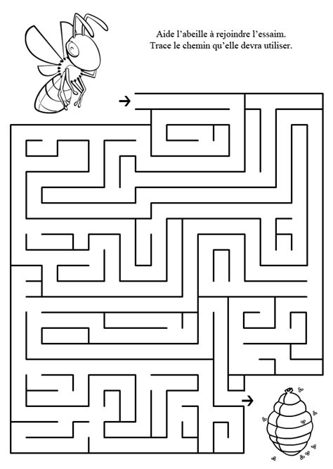 Labyrinthe à Imprimer Labeille Et Lessaim Turbulus Jeux Pour Enfants