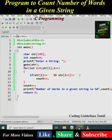 Program To Count Number Of Words In A String C Programming Shorts Youtube