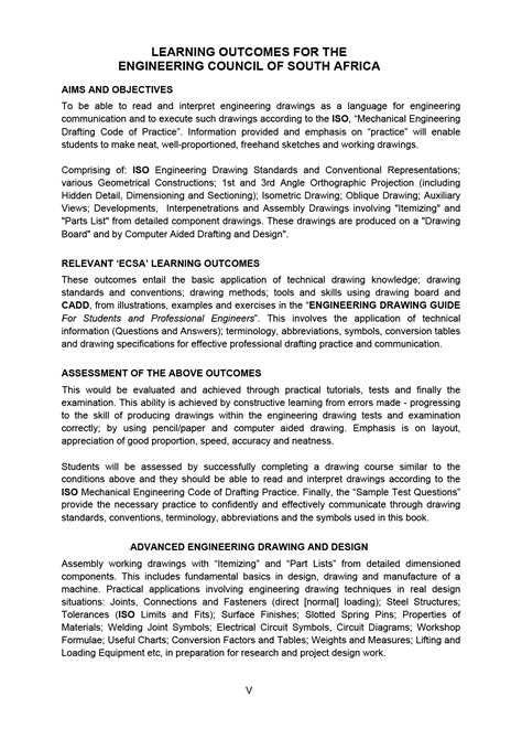 Learning Outcomes Engineering Drawing Guide