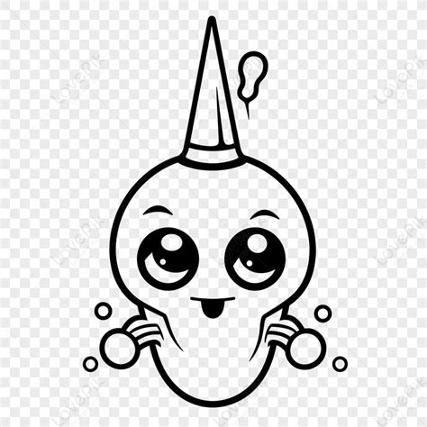 그의 얼굴 윤곽선 스케치 드로잉에 원뿔이 있는 귀엽고 매우 재미있는 고래 색칠 페이지 벡터개요행복하다 Png 일러스트 무료 다운로드 Lovepik