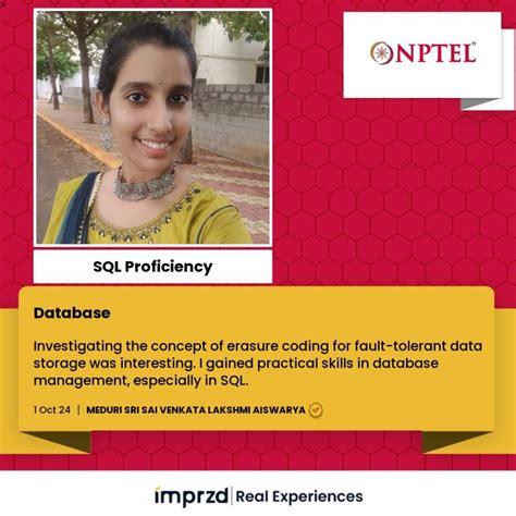 Meduri Sri Sai Venkata Lakshmi Aiswarya On Linkedin Nptel