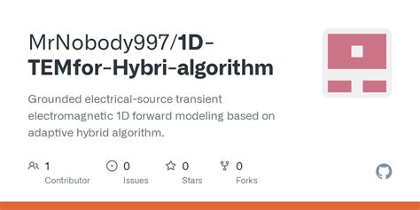 Github Mrnobody997 1d Temfor Hybri Algorithm Ground Source Transient Electromagnetic 1d