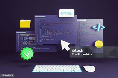 Antarmuka Kode Pemrograman Mengambang Dengan Elemen Html Css Js Dan