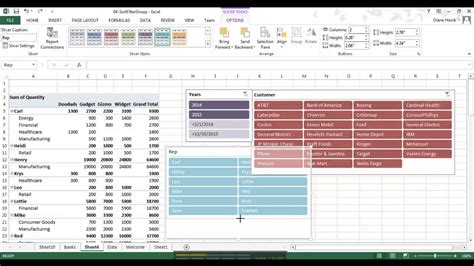 Filter Using Slicers With Excel 2013 Youtube