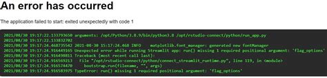 Error Running Streamlit App Deployed With Rconnect Deployment Streamlit