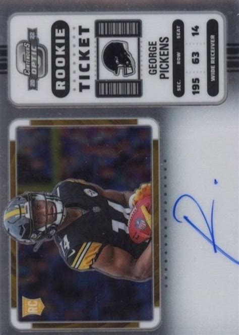 George Pickens 2022 Contenders Optic Rookie Ticket Auto Variation 118